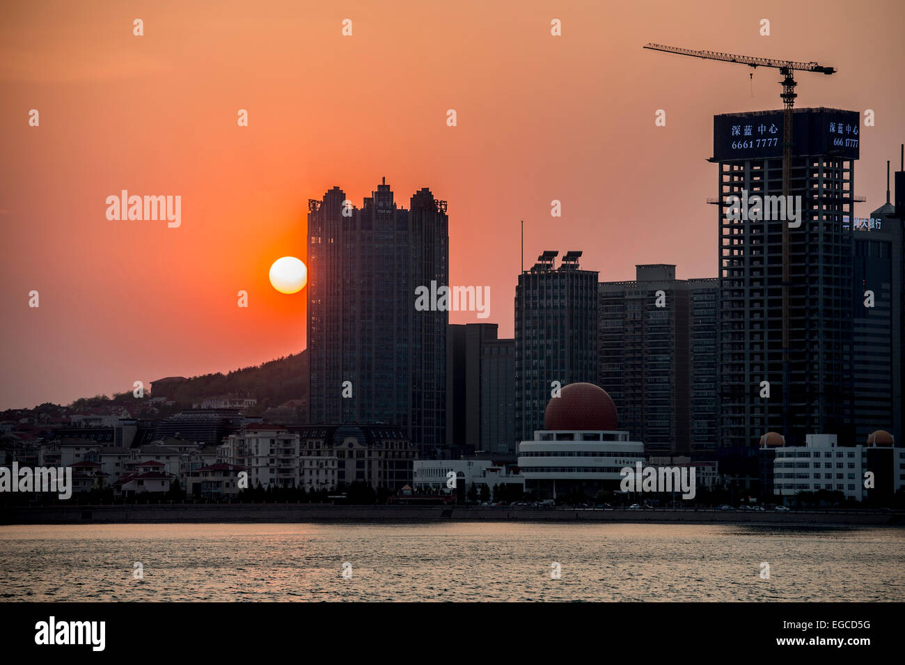 Sunset Qingdao, China Stock Photo - Alamy