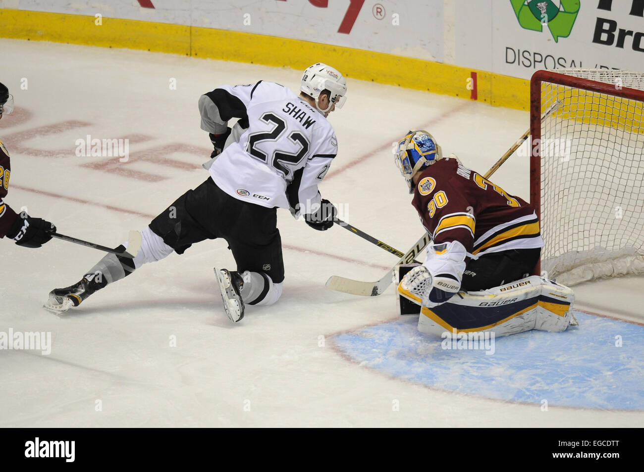 Rosemont, IL, USA. 22nd Feb, 2015. San Antonio Rampage's Logan Shaw (22 ...