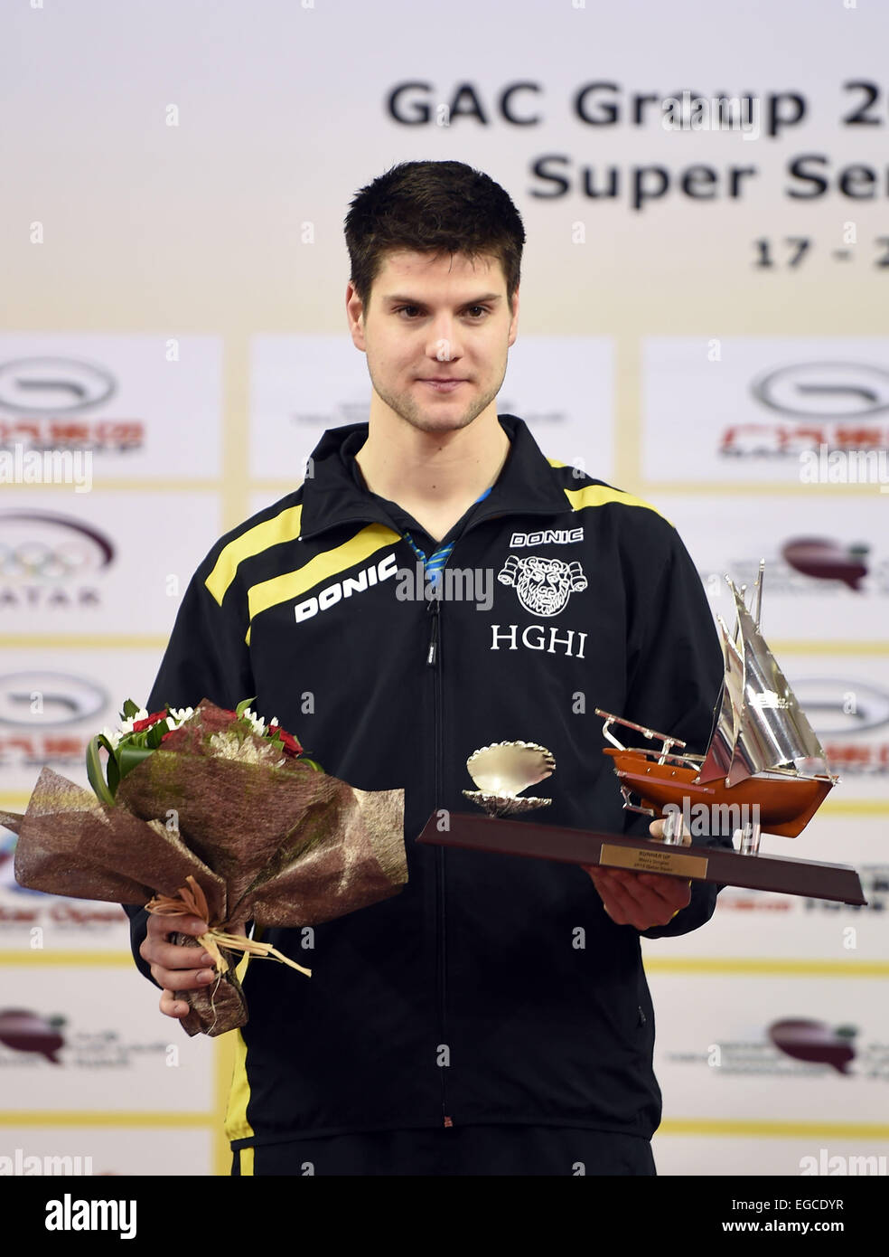 Doha, Qatar. 22nd Feb, 2015. Second-place-winner Germany's Dimitrij ...