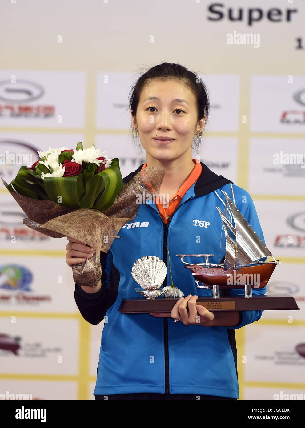 Doha, Qatar. 22nd Feb, 2015. Germany's Han Ying poses during the ...