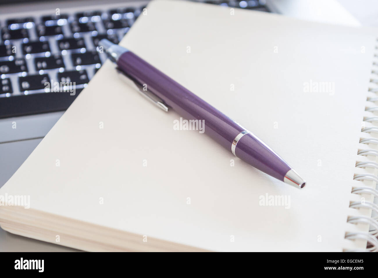 Close up notebook with pen, stock photo Stock Photo - Alamy