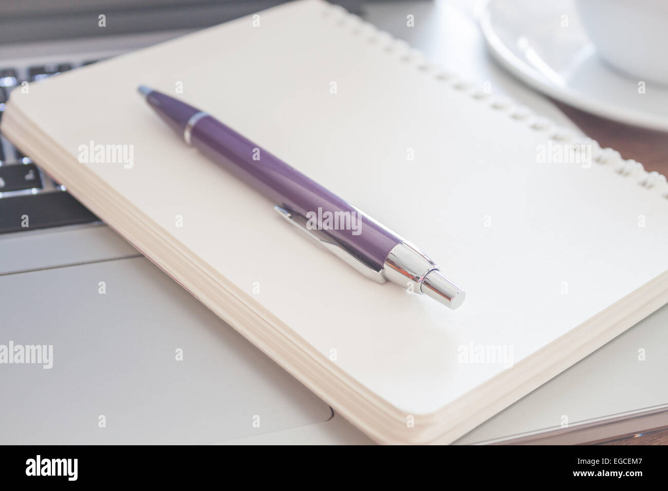 Close up notebook with pen, stock photo Stock Photo - Alamy