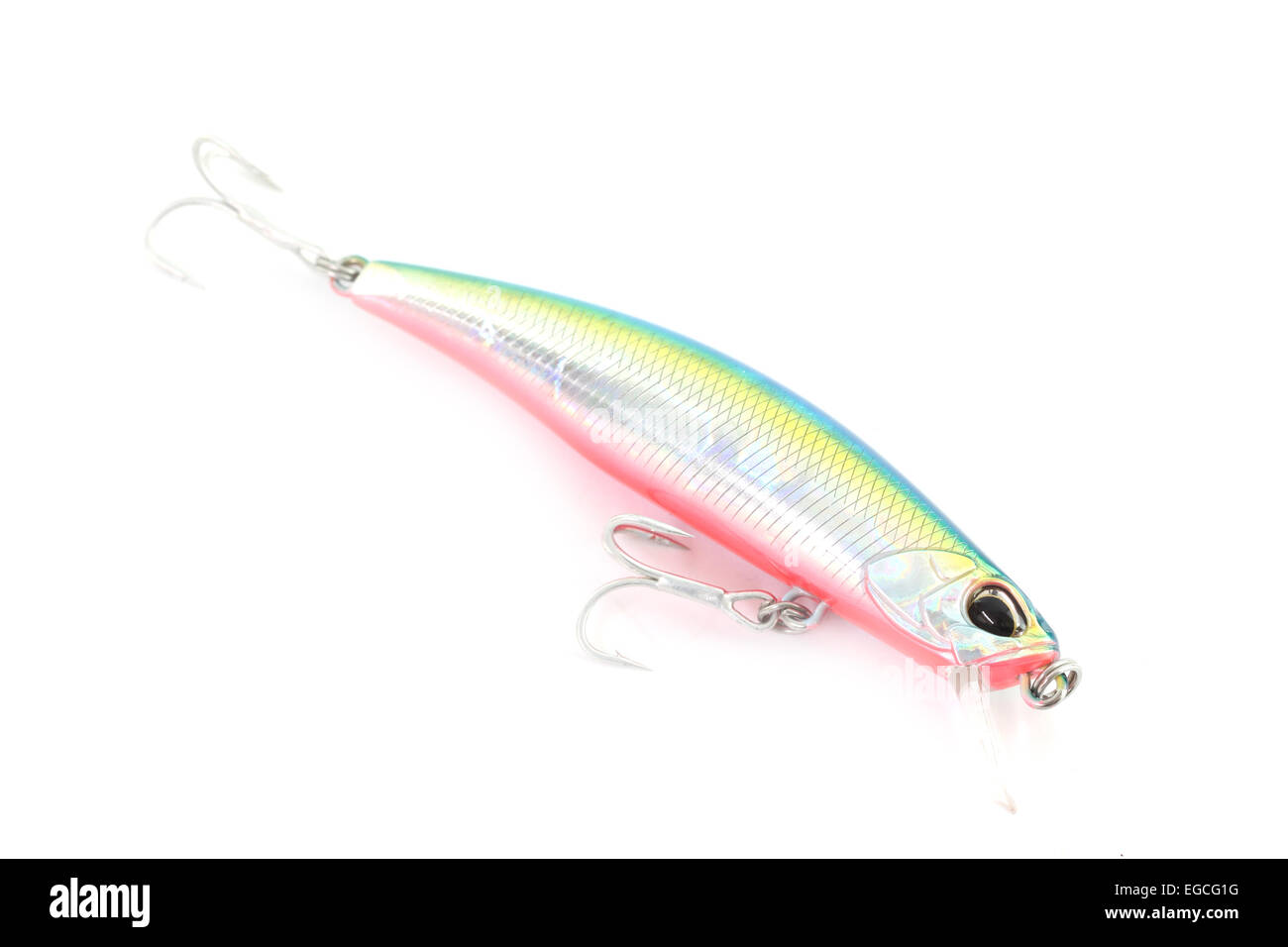 Fishing lure of colorful on white background Stock Photo - Alamy
