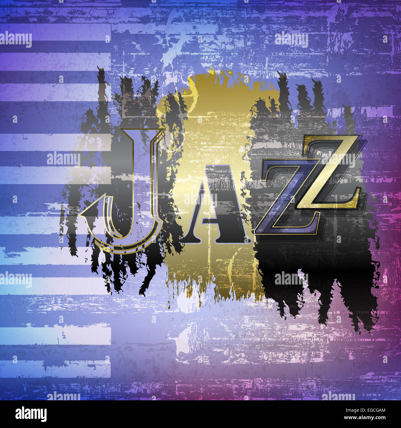 abstract blue grunge piano background with word Jazz Stock Photo - Alamy