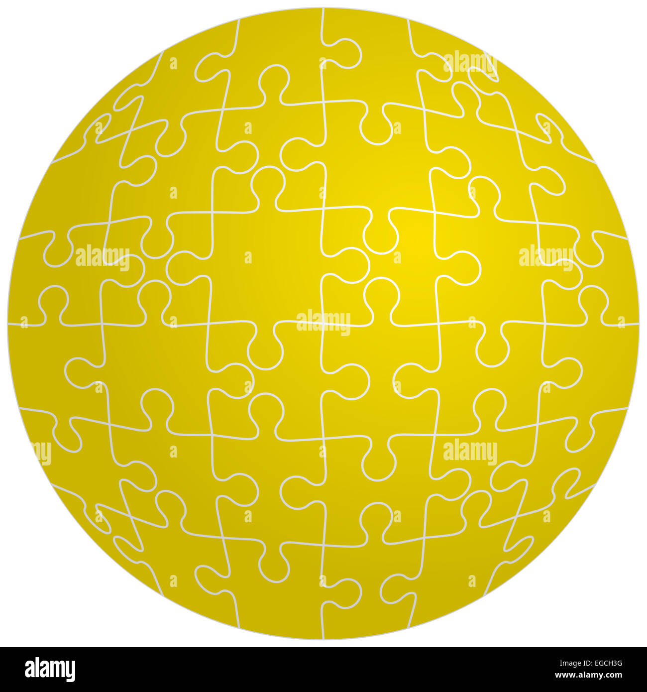 Jigsaw puzzle in the shape of a sphere. Vector illustration Stock Photo ...