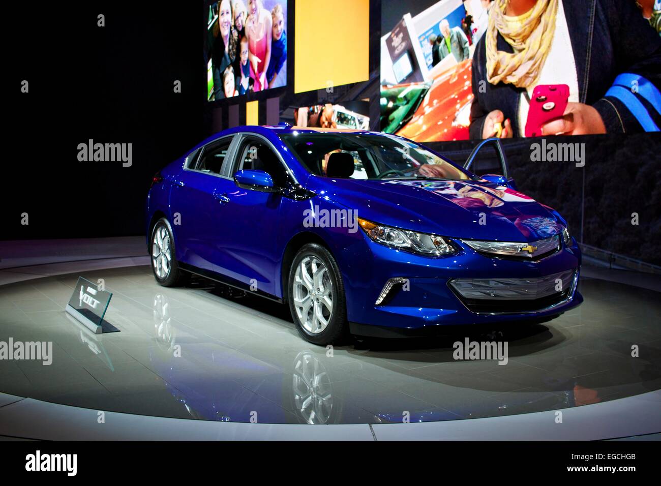 2016 Chevrolet Volt plugin hybrid. Chicago Auto Show 2015 Stock Photo ...