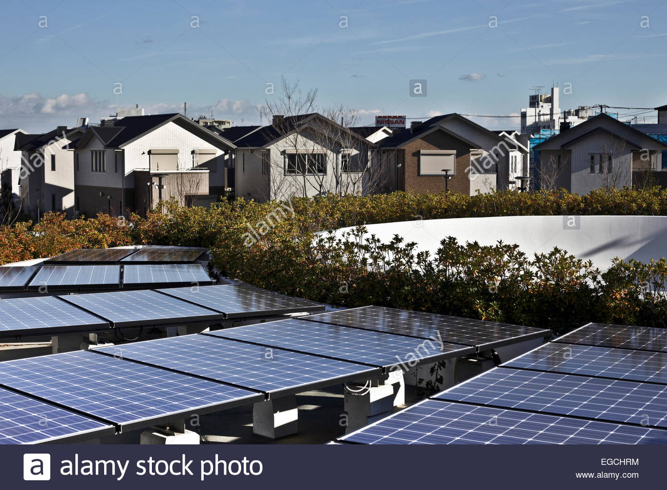solar panels at ecological development project Japan Fujisawa Stock ...
