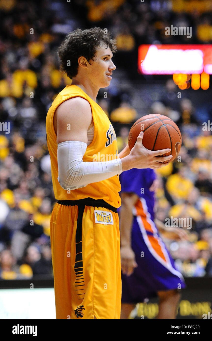Wichita, Kansas, USA. 22nd Feb, 2015. Wichita State Shockers guard Evan ...
