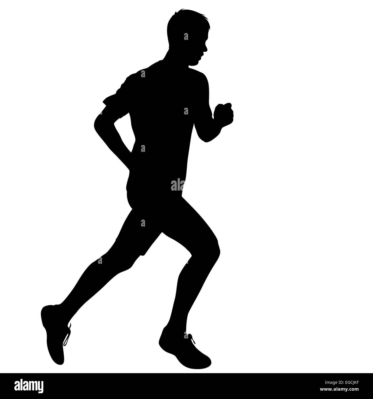 Running black silhouettes Stock Photo - Alamy