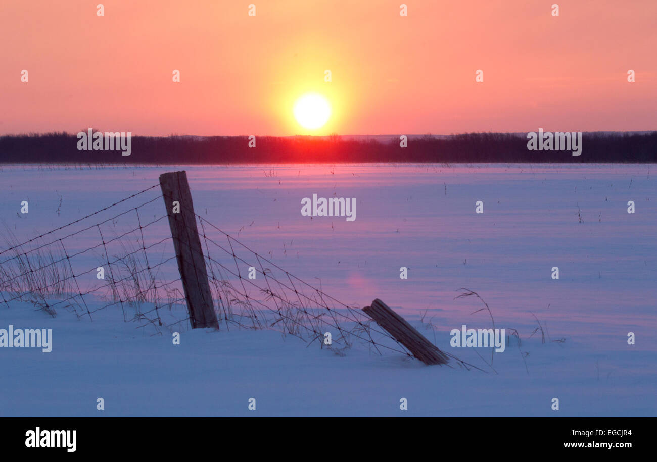 Cold Colorful Snowy Sunrise Stock Photo - Alamy