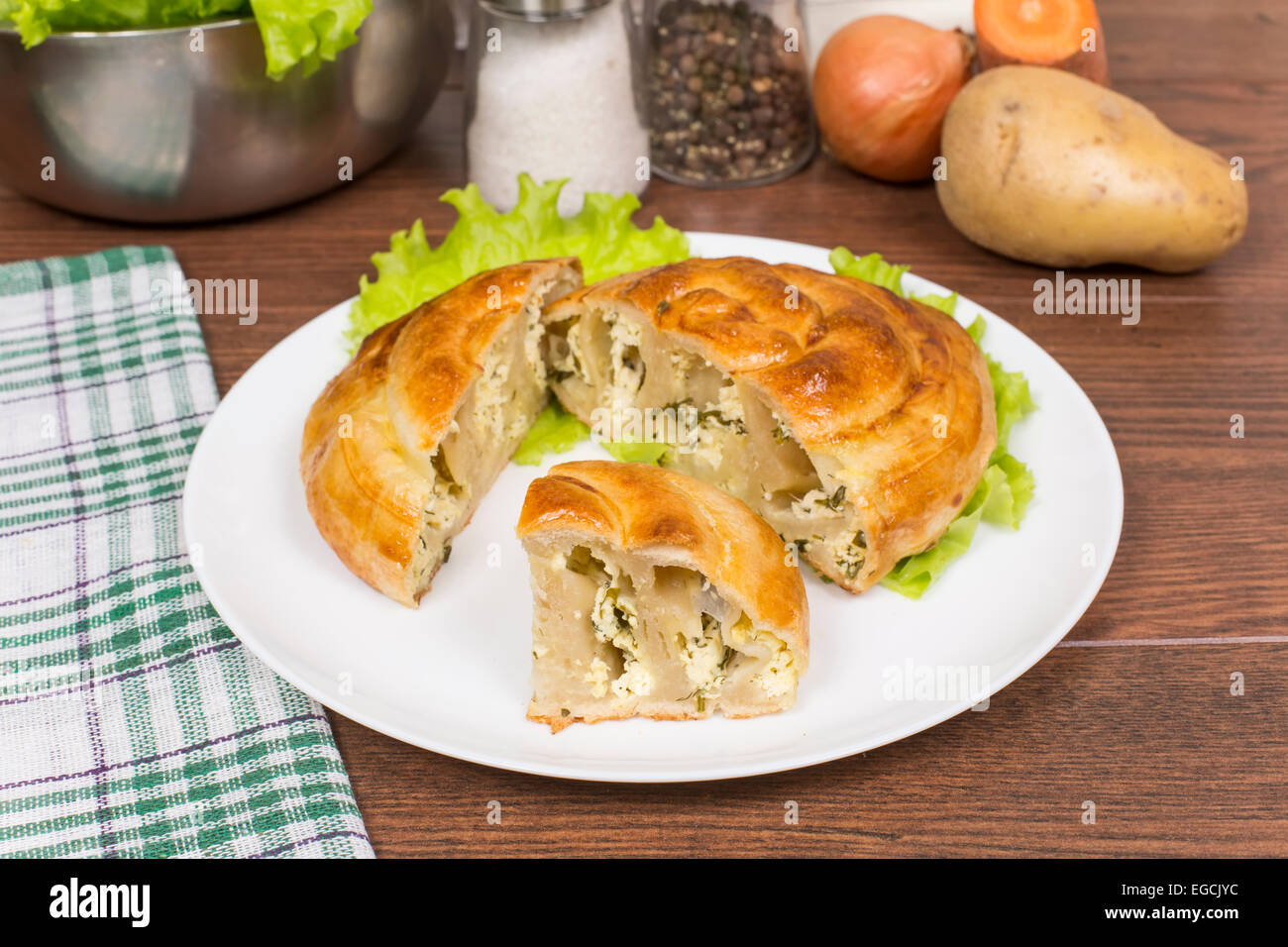 Moldovan pie filling vertuta closeup Stock Photo - Alamy