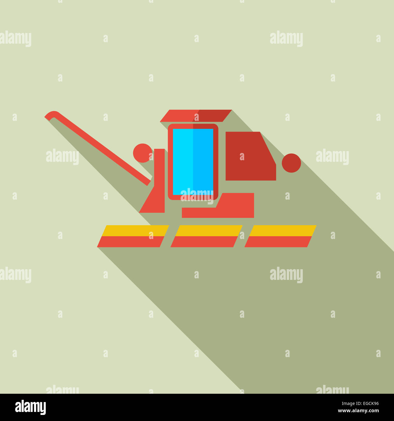 Modern flat design concept icon combine harvester. Vector illust Stock ...