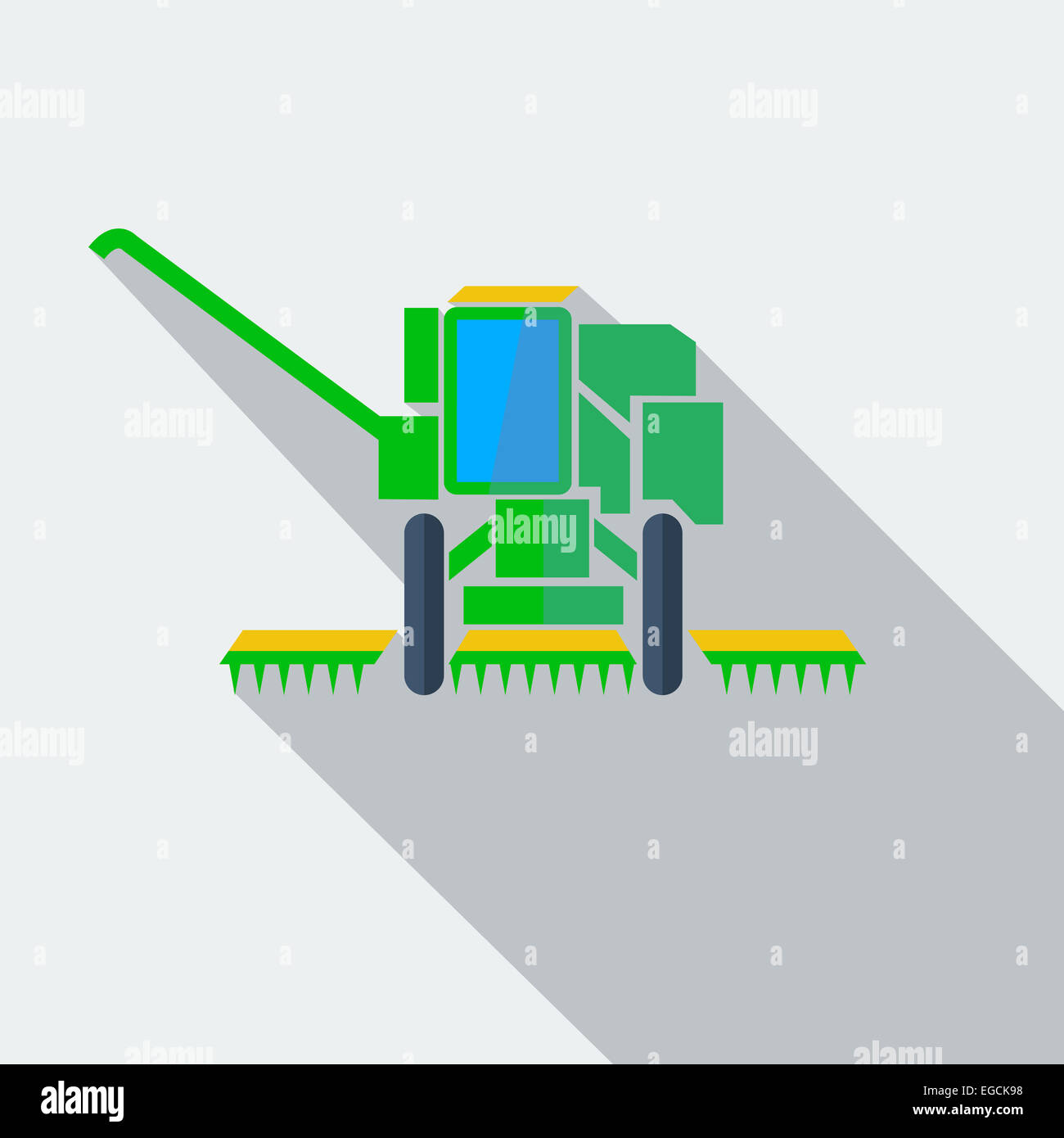 Modern flat design concept icon combine harvester. Vector illust Stock ...