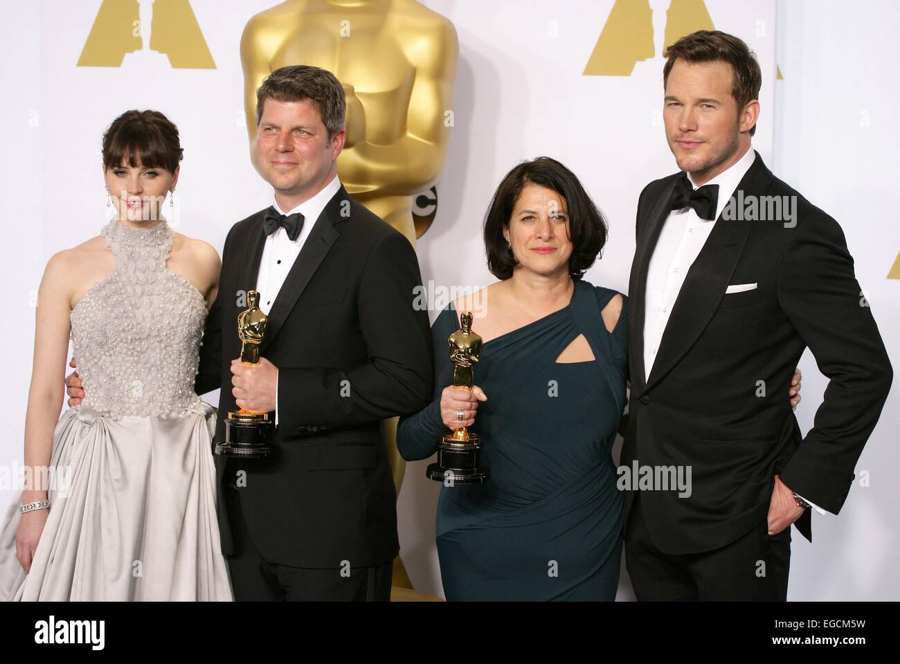 Los Angeles, CA, USA. 22nd Feb, 2015. Felicy Jones, Adam Stockhausen ...