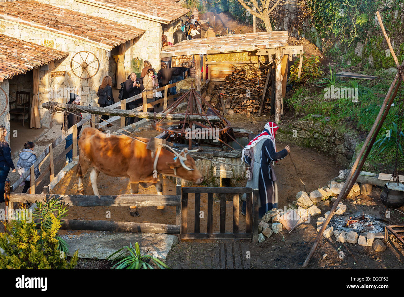 Priscos, Portugal. Largest living Nativity Scene in Europe. View of a ...