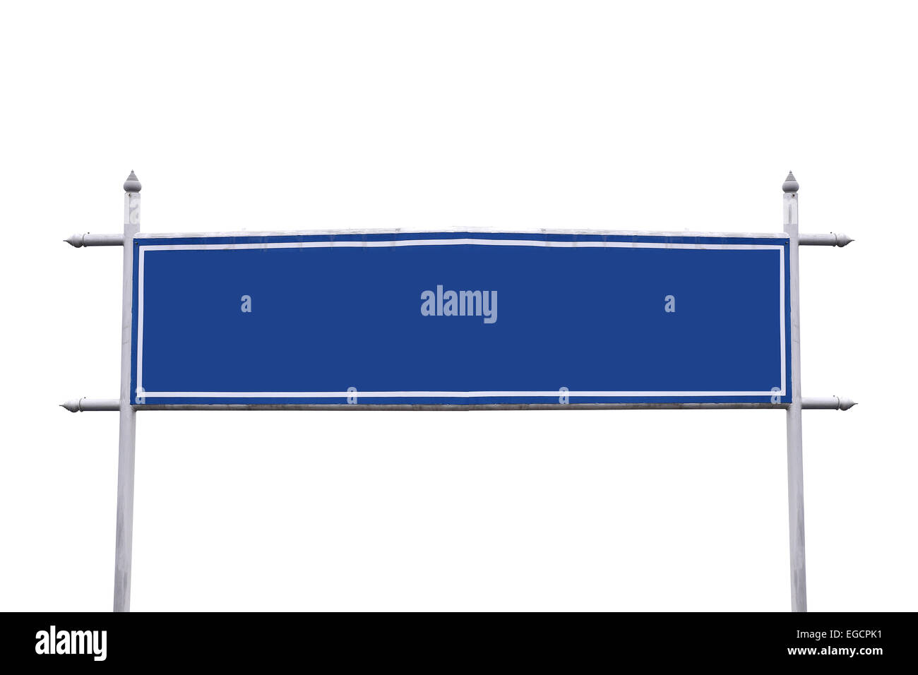 Large blue sign on white background Stock Photo - Alamy