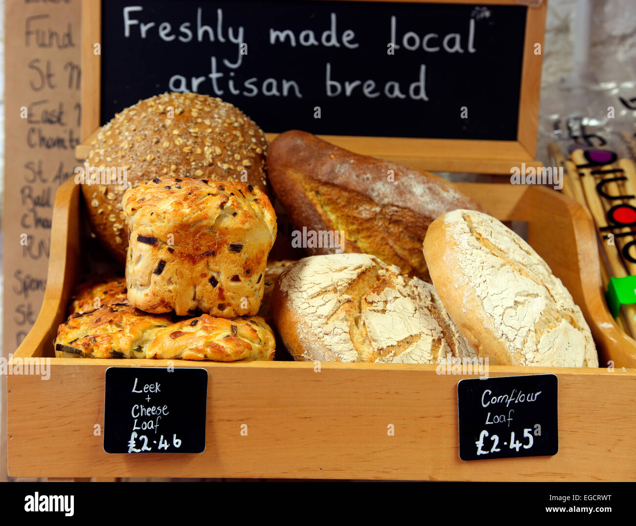 Artisan bread on sale at the Ardross Farm Shop Stock Photo - Alamy