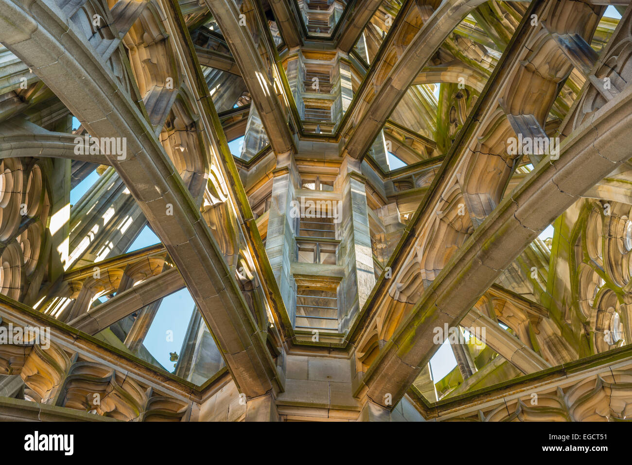 Spire from the inside, staircase to the viewing platform, Ulm Minster ...
