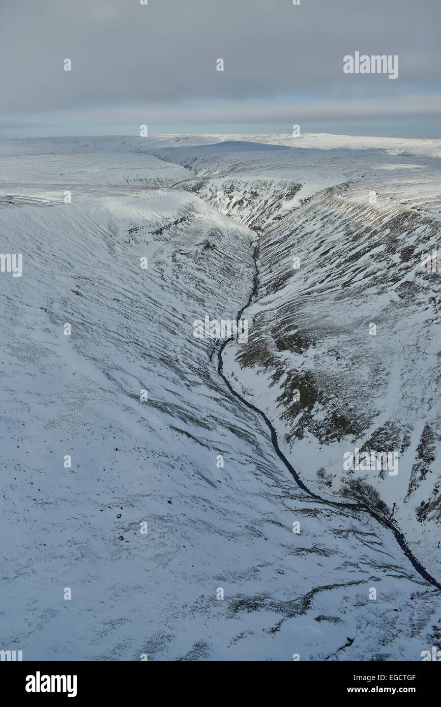 Aerial photograph of the valley of the River Alport, Derbyshire Stock ...