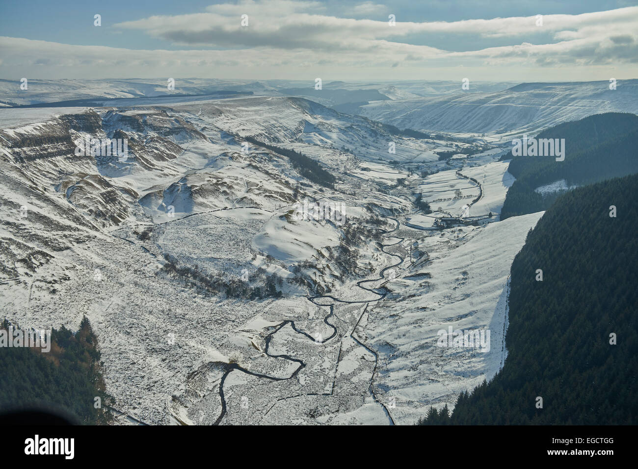 Aerial photograph of the valley of the River Alport, Derbyshire Stock ...