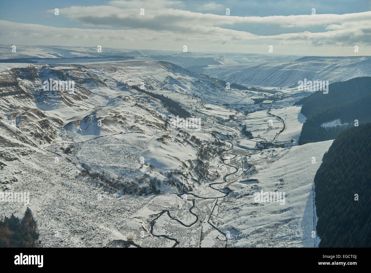 Aerial photograph of the valley of the River Alport, Derbyshire Stock ...