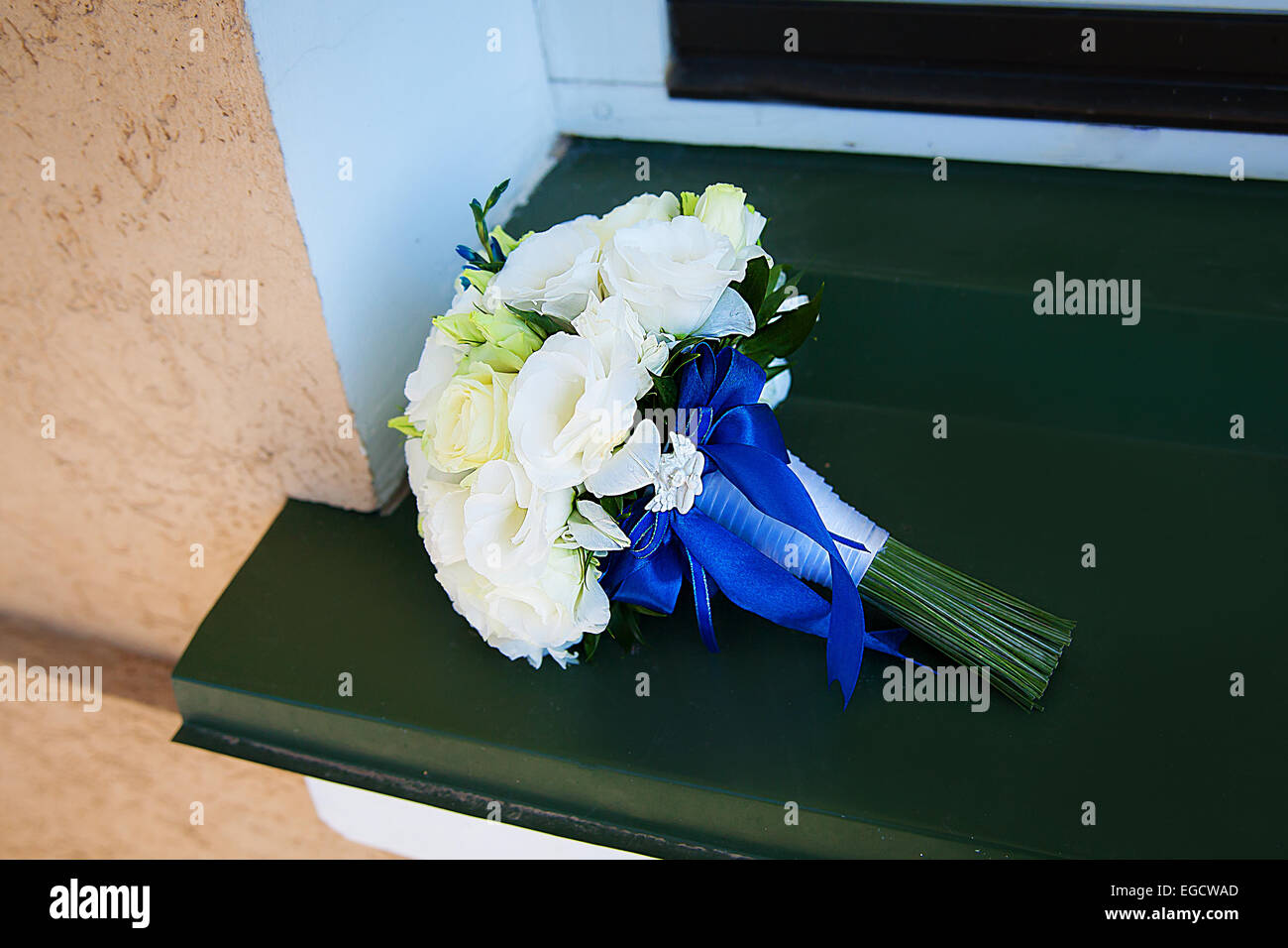 Beautiful bouquet in beige flowers Stock Photo - Alamy