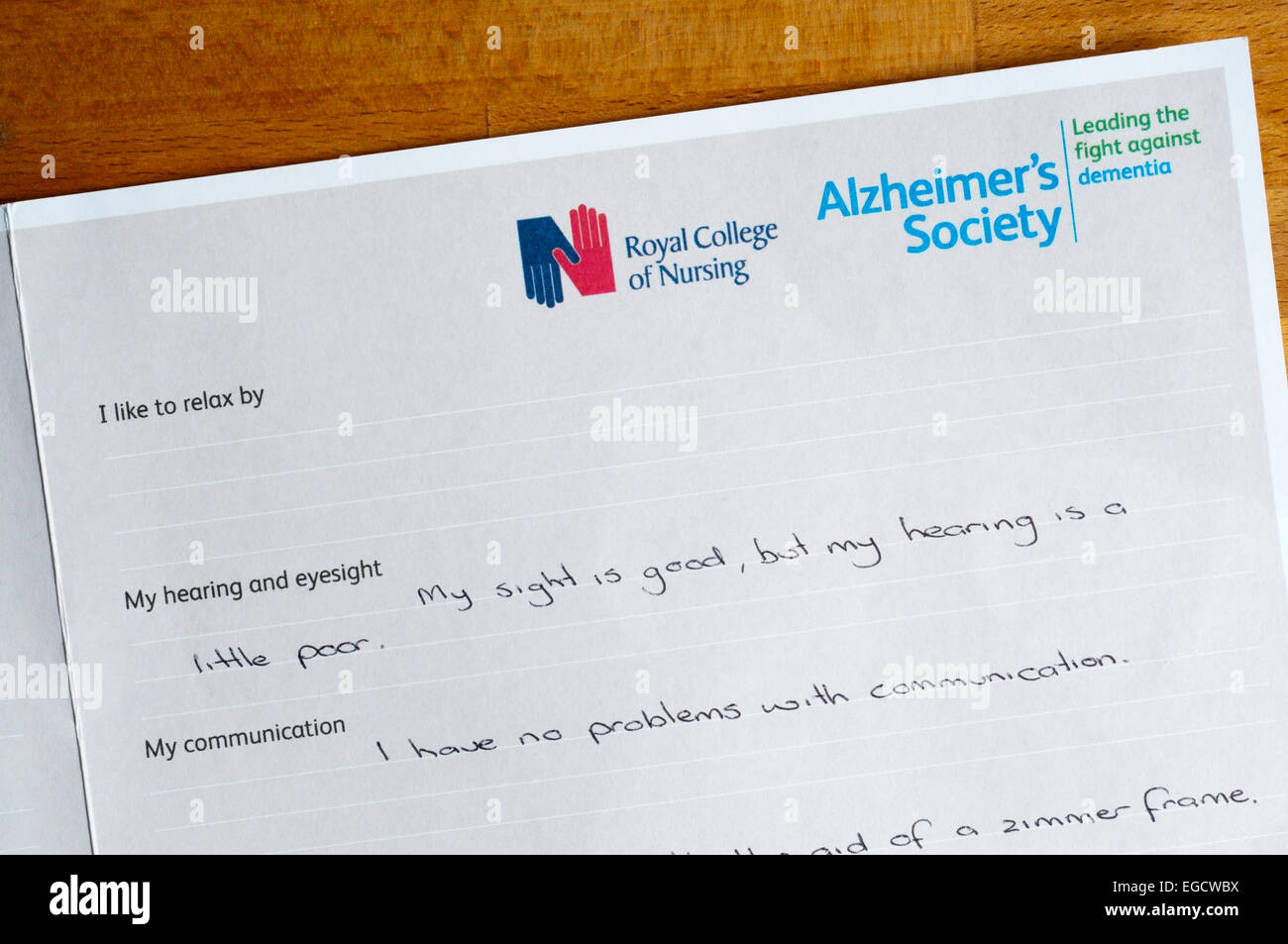 This Is Me - a leaflet provided by the Alzheimer's Sociery and Royal ...