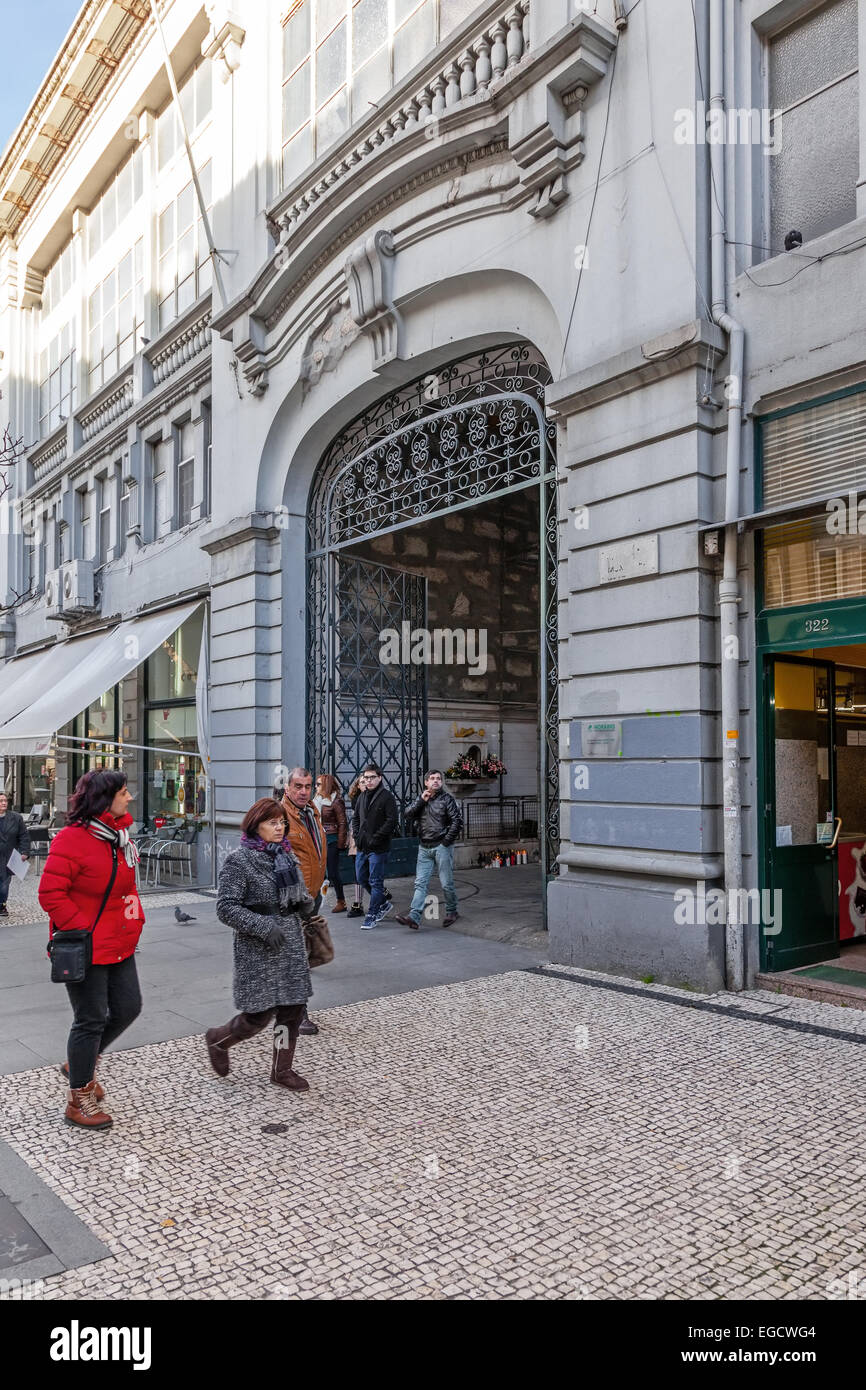 Porto, Portugal. December 29, 2014: Entrance of the historical Bolhao ...