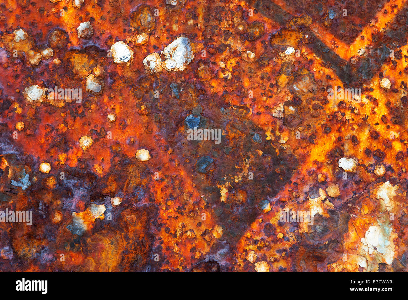 Rusty iron wall of a shipwreck near Gytheio, Peloponnese, Greece Stock ...