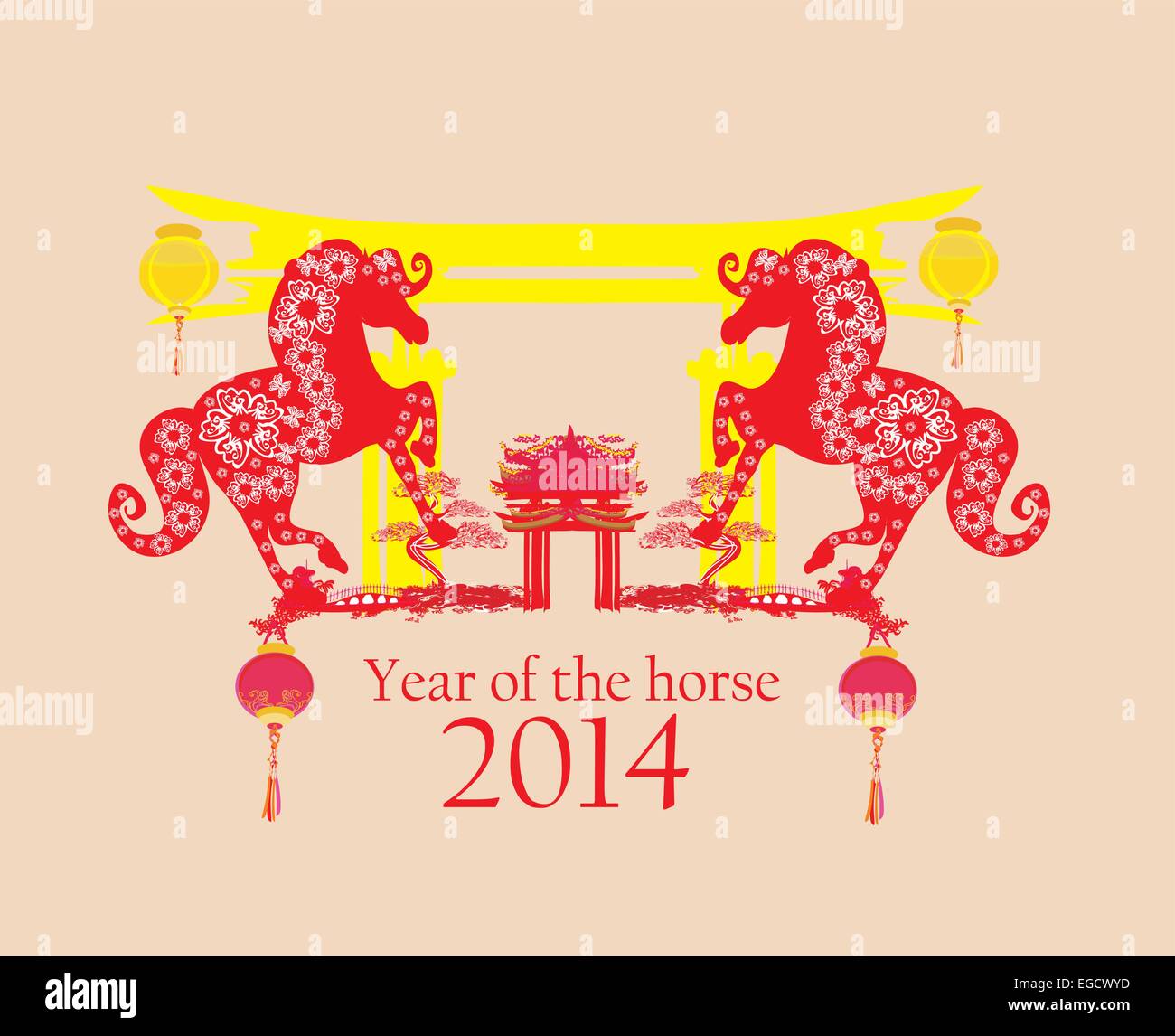 Year of Horse graphic design Stock Vector Image & Art - Alamy