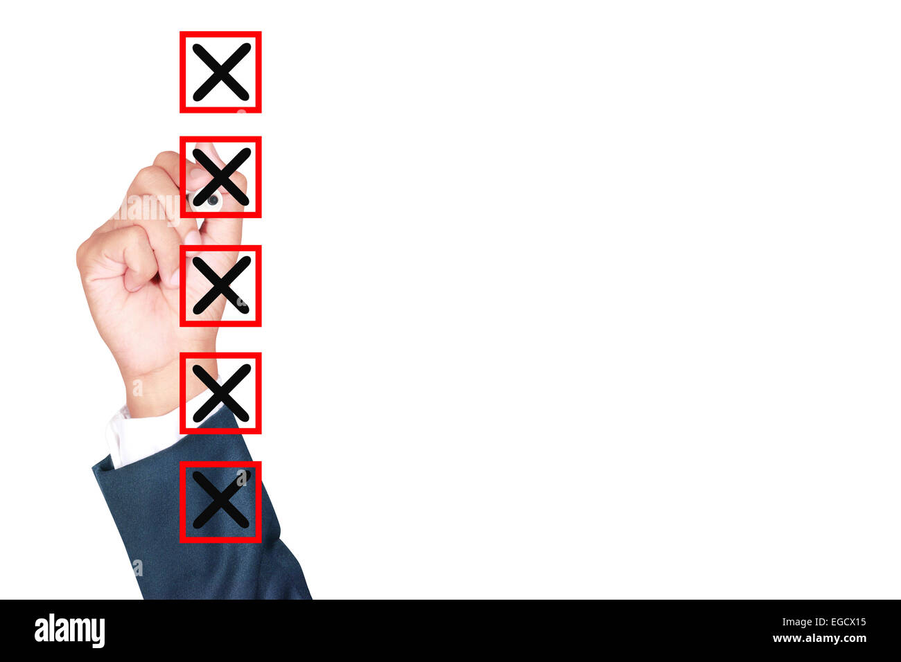 Business man hand check Cut Out Stock Images & Pictures - Alamy