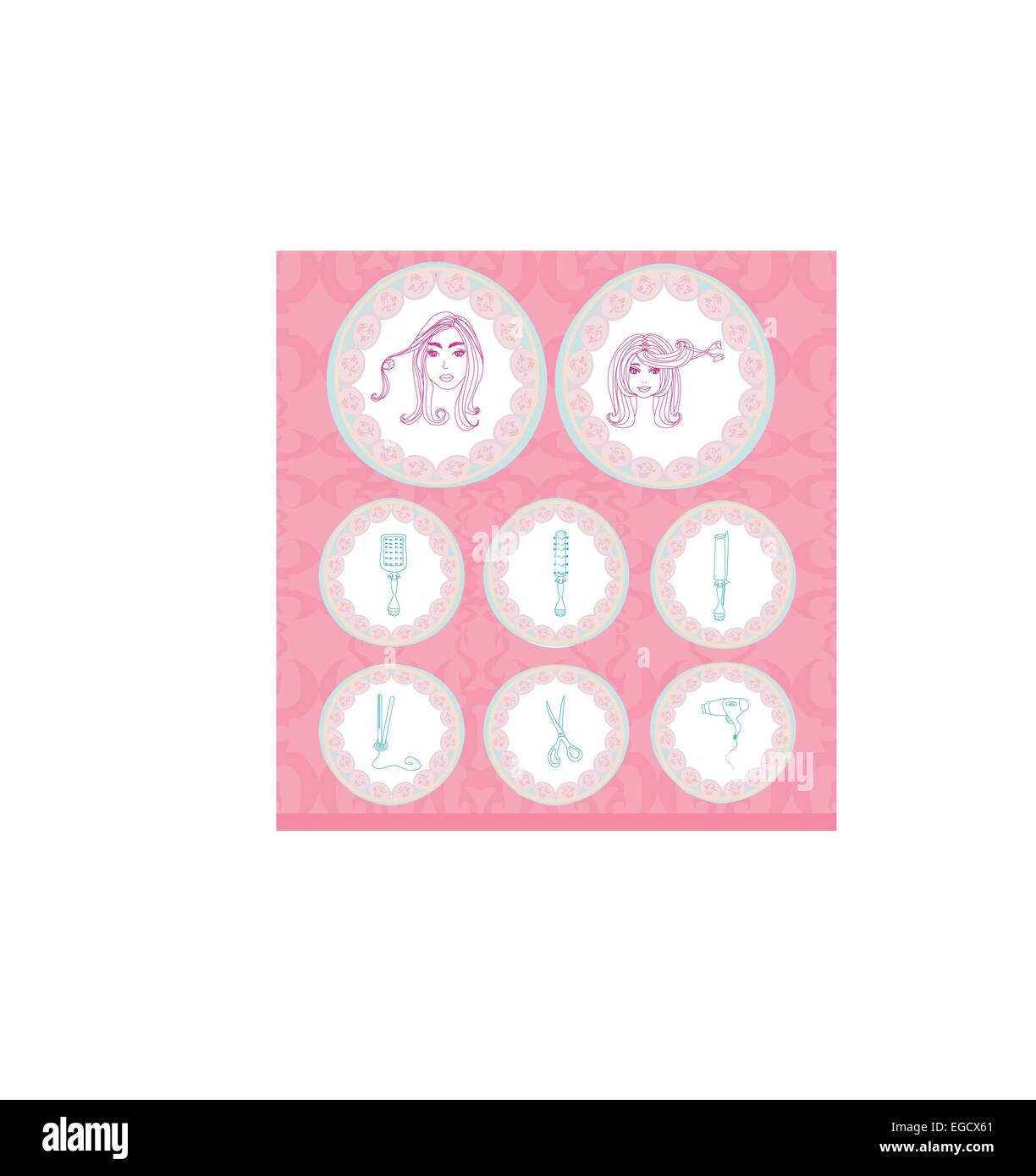 Set vintage tools barber Stock Vector Images - Alamy