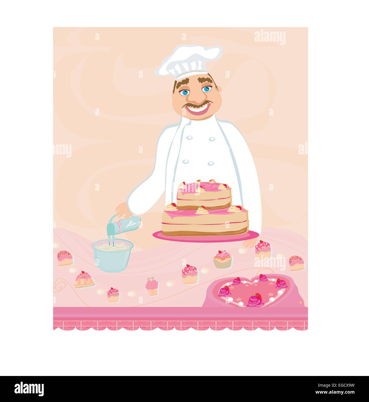 chef preparing a cake Stock Vector Image & Art - Alamy