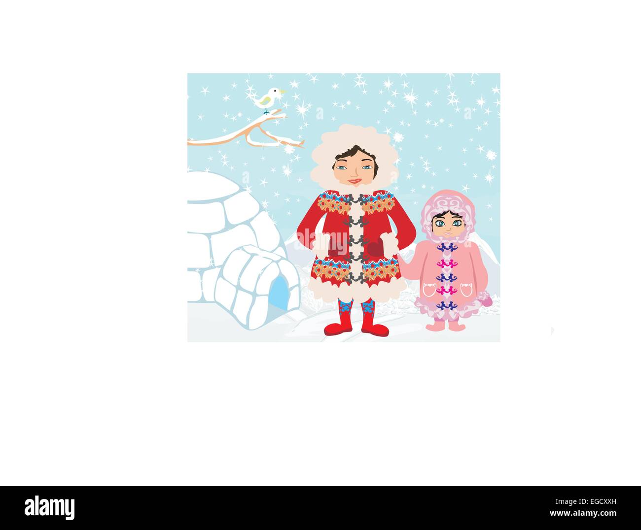 Snow landscape standing man Stock Vector Images - Alamy