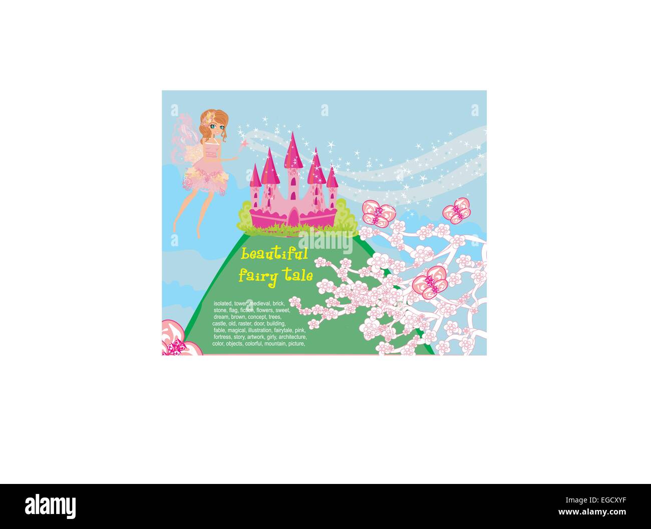 Beautiful fairytale pink castle frame hi-res stock photography and ...