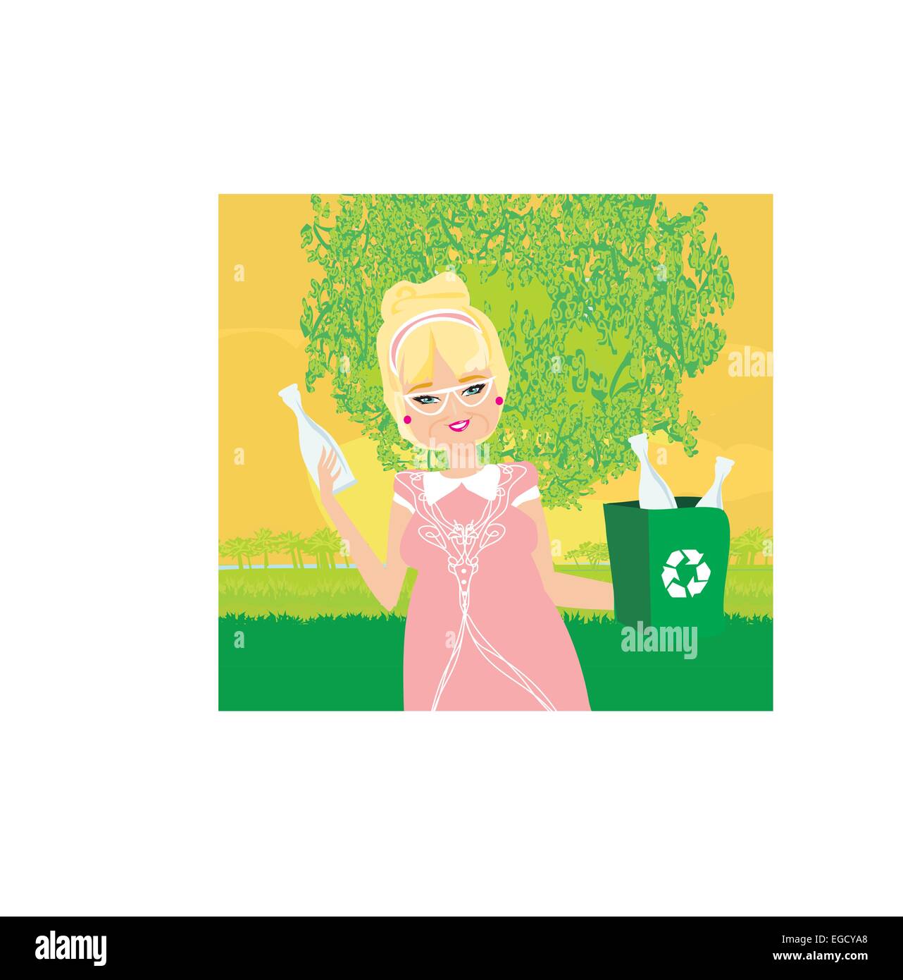 Old woman recycling Cut Out Stock Images & Pictures - Alamy