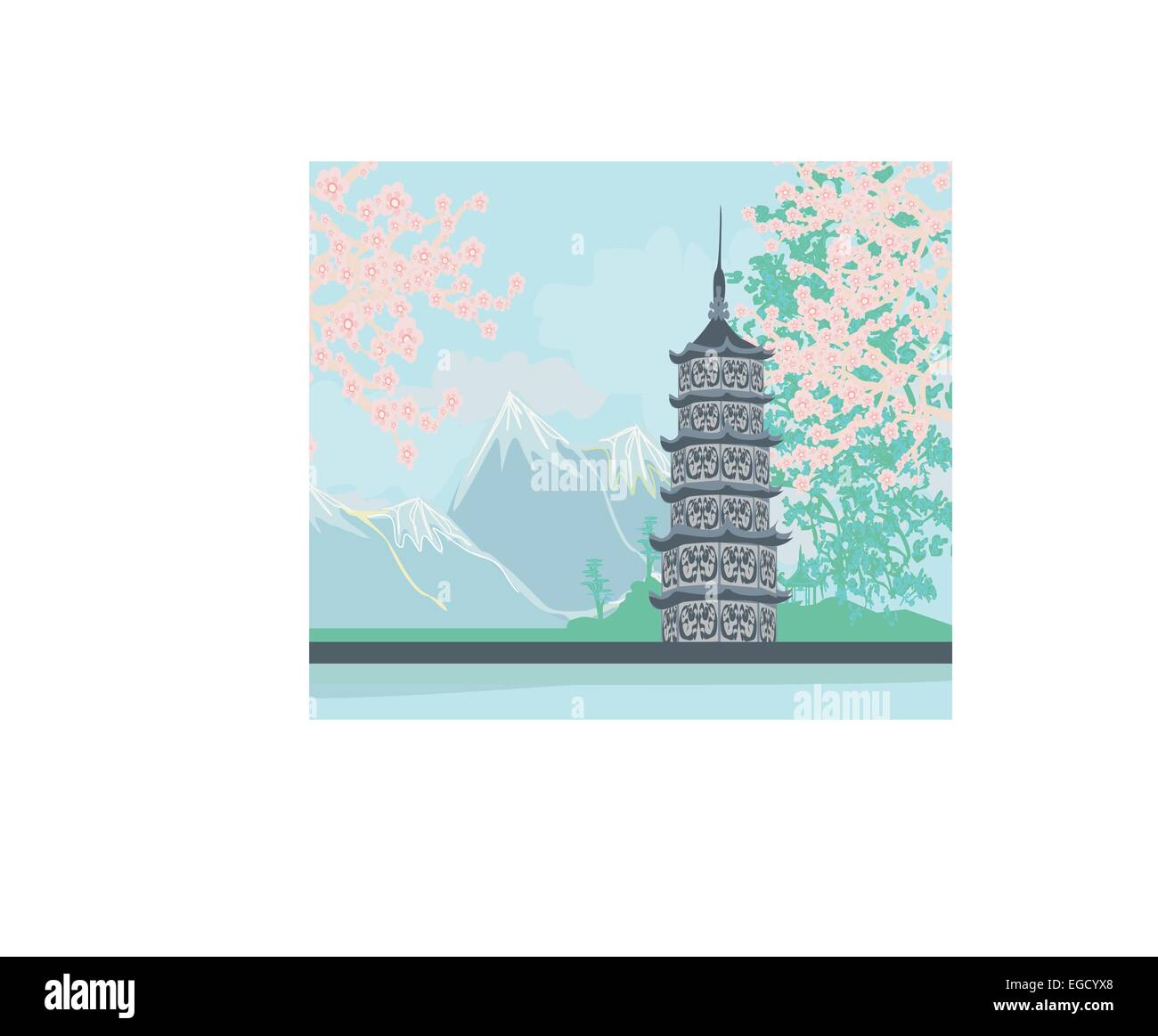 Beautiful landscape in Japan Stock Vector Image & Art - Alamy