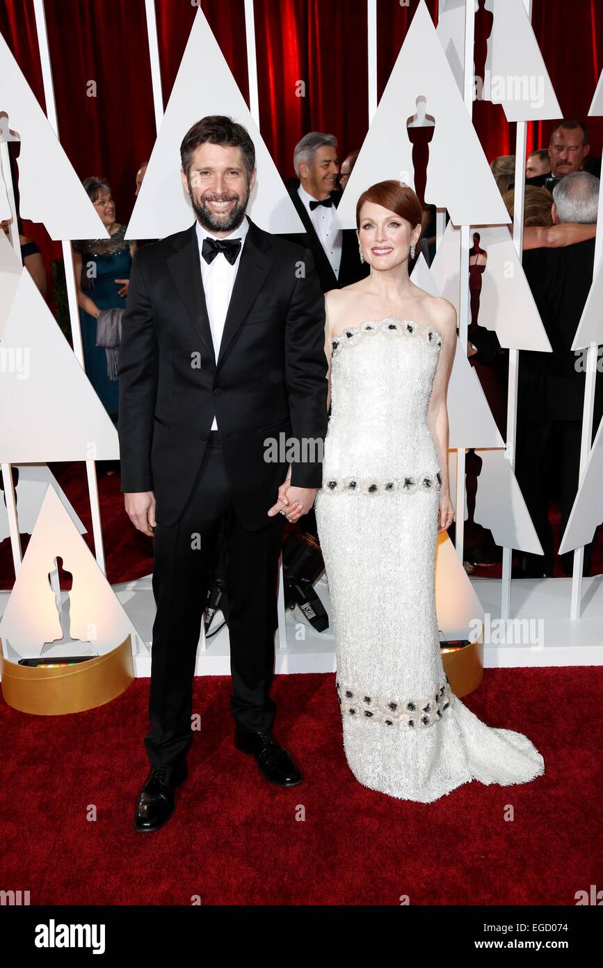 Los Angeles, California, USA. 22nd Feb, 2015. Actress Julianne Moore andhusband, director Bart ...