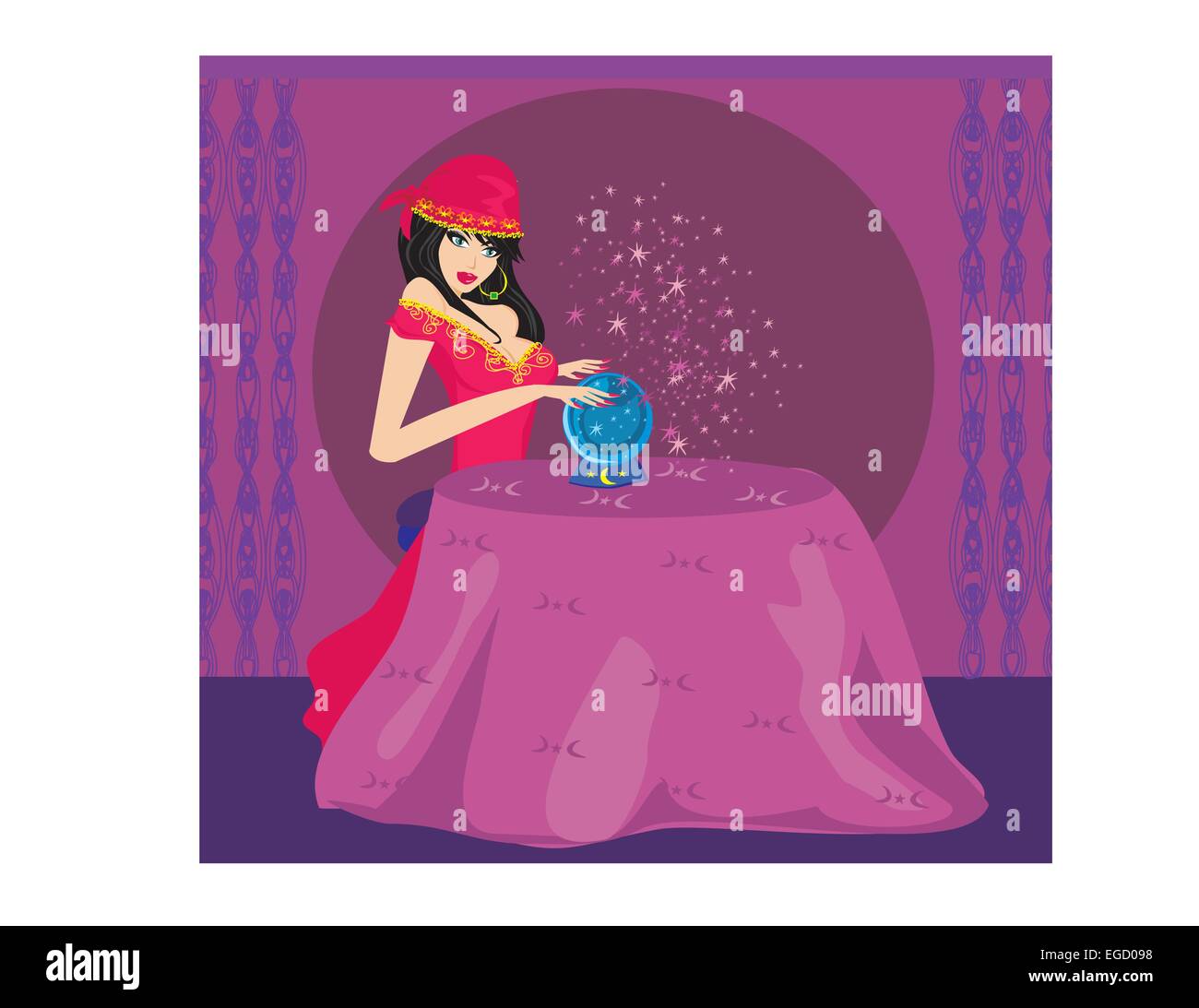 Fortune-teller with Crystal Ball Stock Vector Image & Art - Alamy
