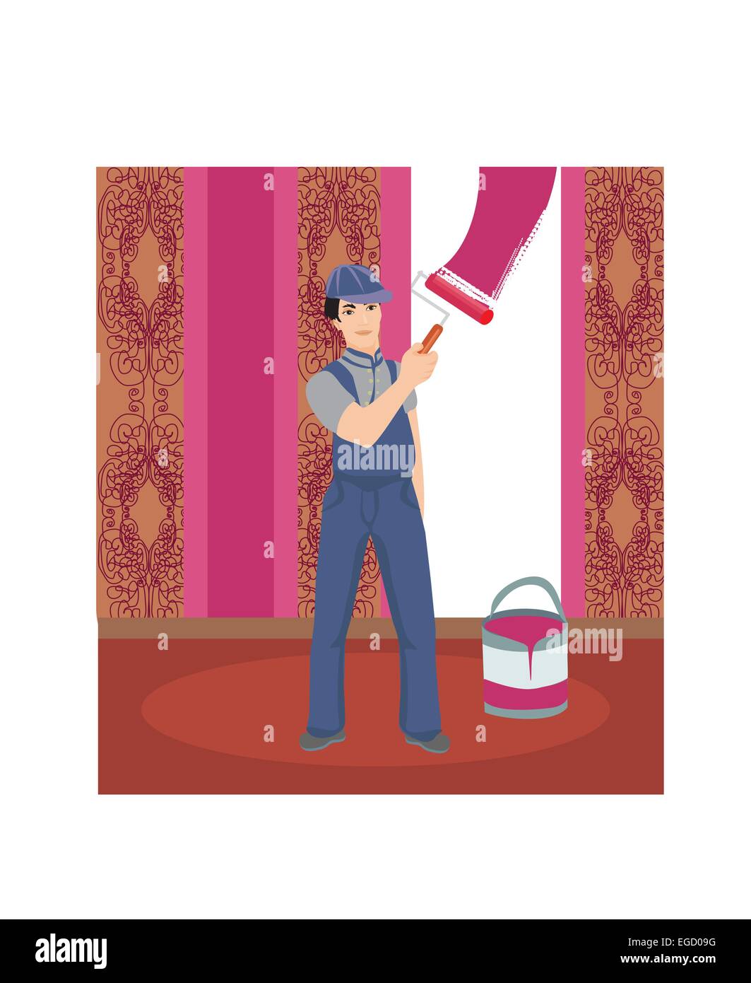 Smiling man on construction Stock Vector Images - Alamy