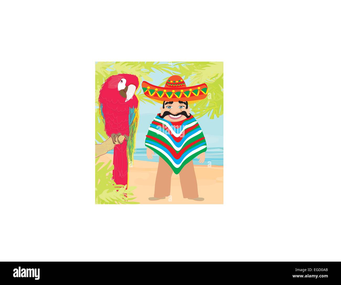 Colorful parrot mexico Stock Vector Images - Alamy