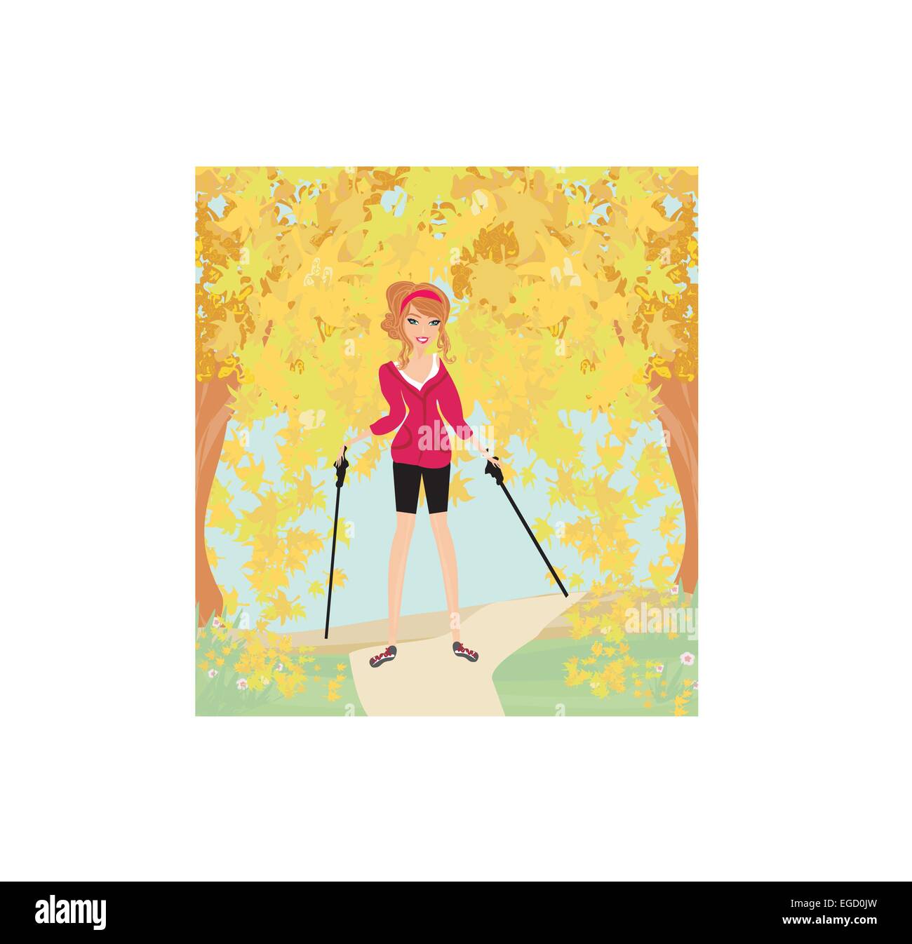 Woman power walking exercise Stock Vector Images - Alamy