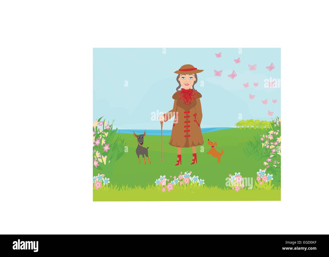 Woman coat hat on Stock Vector Images - Alamy