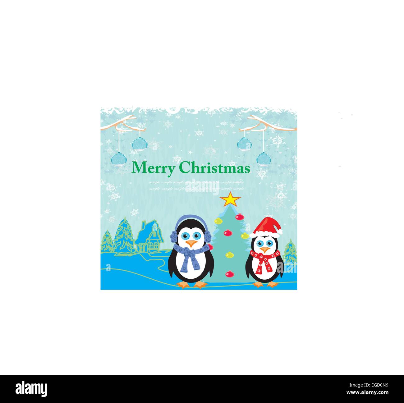 Christmas tree branches snowfall Stock Vector Images - Alamy