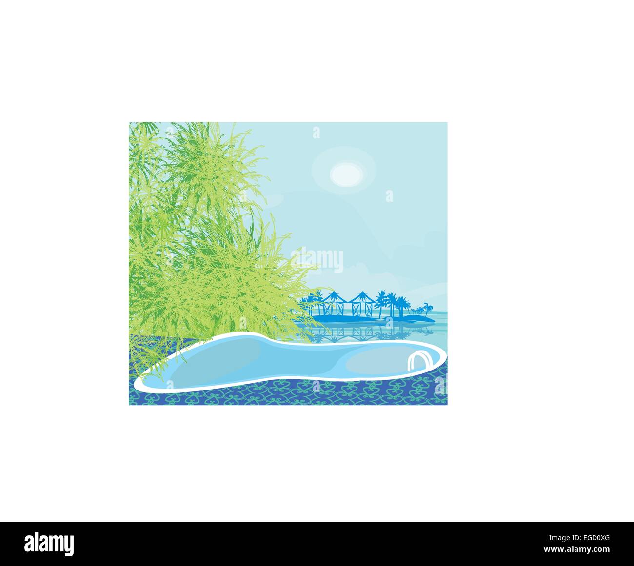 Relax in tropical hotel on Stock Vector Images - Alamy