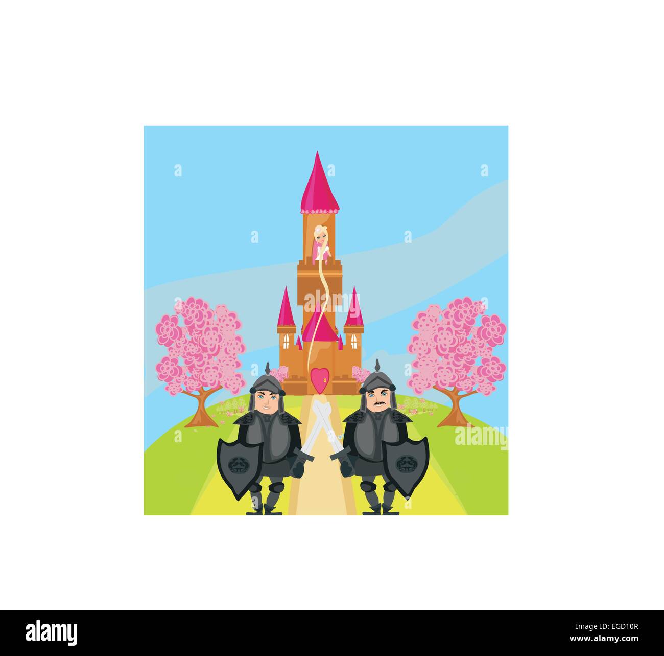 Castle entrance bridge illustration Stock Vector Images - Alamy