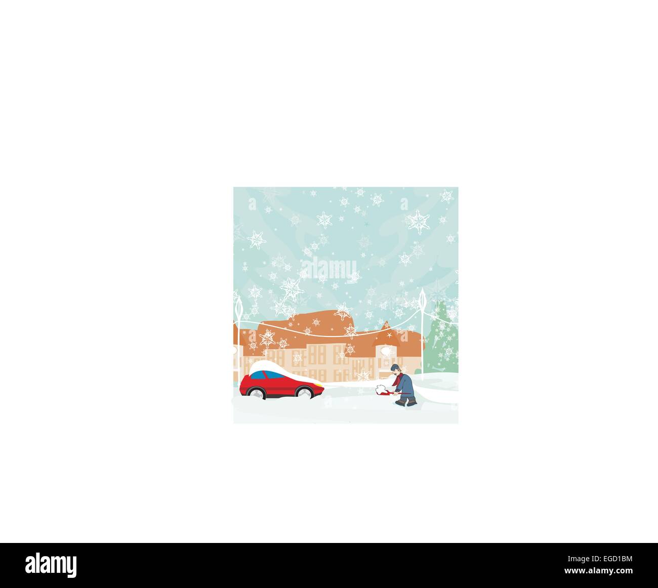 Man shoveling snow from Stock Vector Images - Alamy