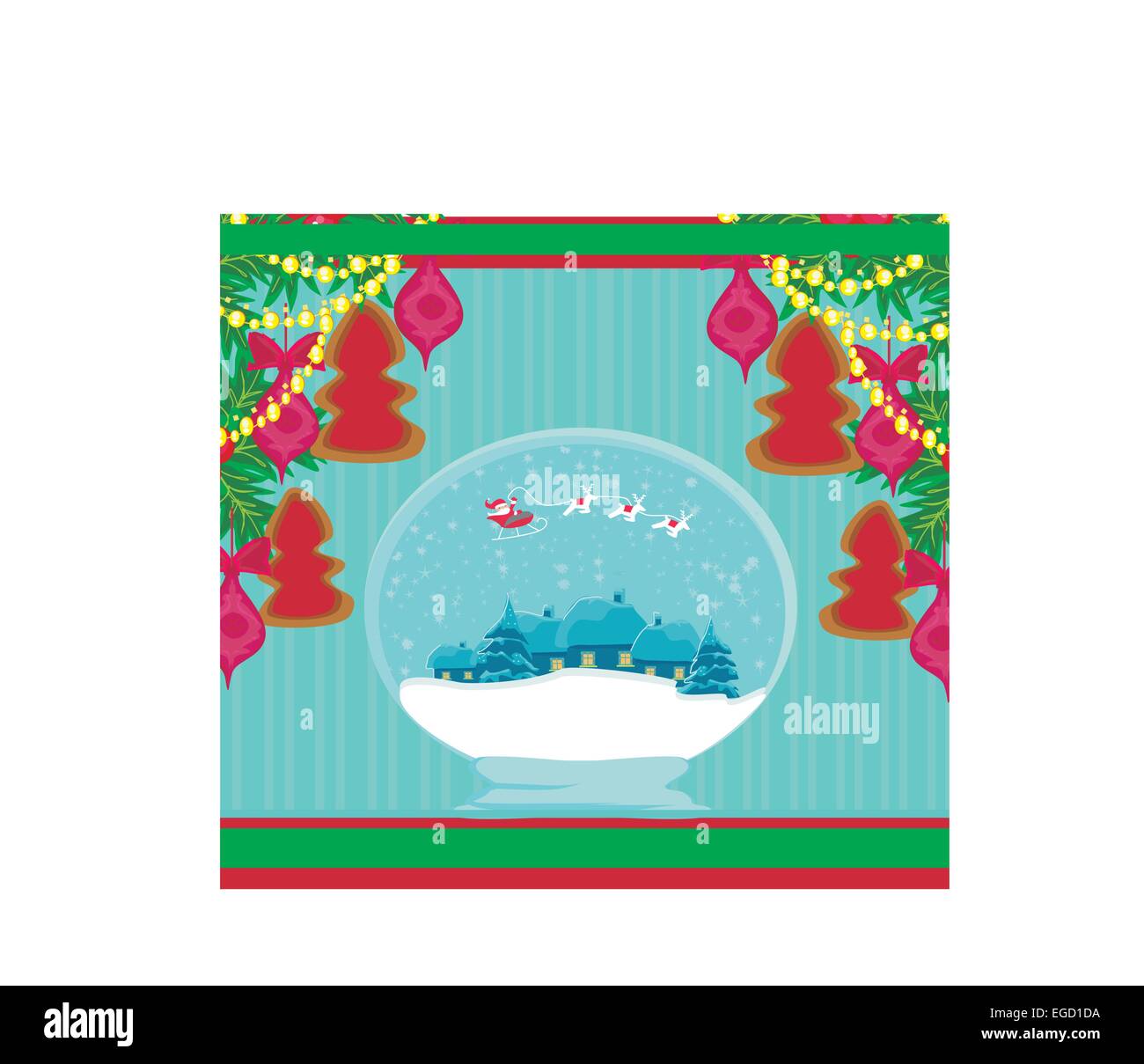Blue ball red santa Stock Vector Images - Alamy