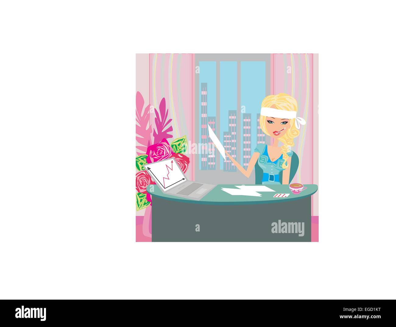 Cartoon illustration sick computer thermometer Stock Vector Images - Alamy