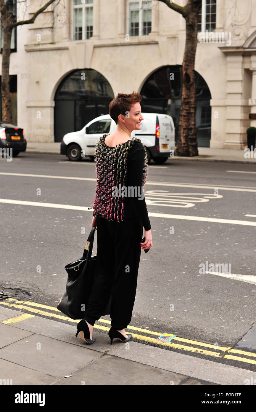 Jewelry designer Sarah Angold attending London Fashion week - Feb 20 ...